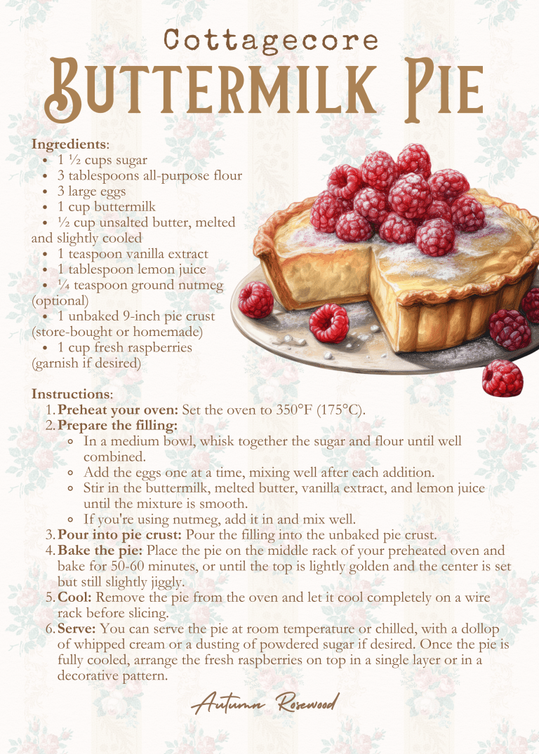Cottagecore Buttermilk Pie: A Sweet Slice of Nostalgia – Autumn Rosewood